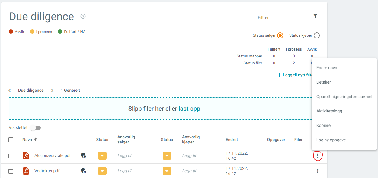 Veileder ved bruk av due diligence-modul i Orgbrain – Orgbrain Support